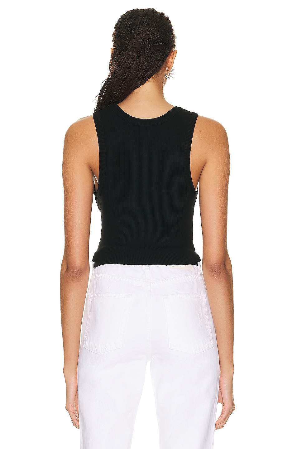 AGOLDE Cropped Poppy Tank in Black | FWRD