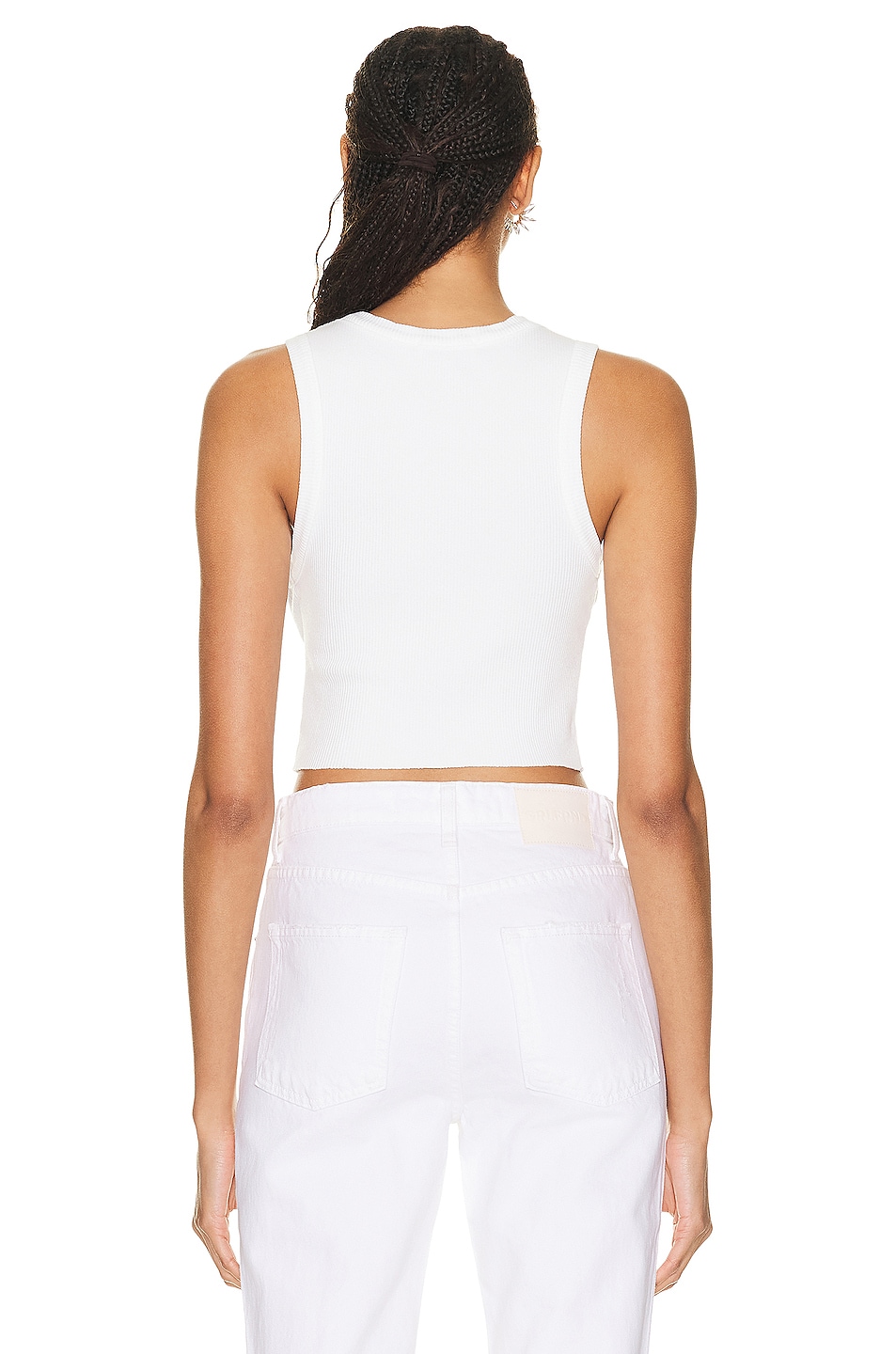 AGOLDE Cropped Poppy Tank in White | FWRD