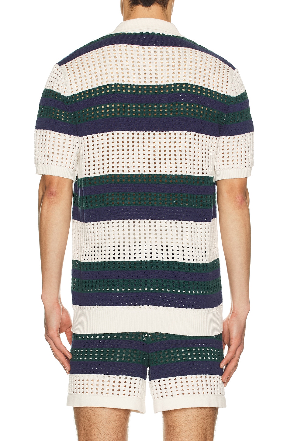 Agua Bendita Jared Shirt in Blue, Green, & White Stripe | FWRD