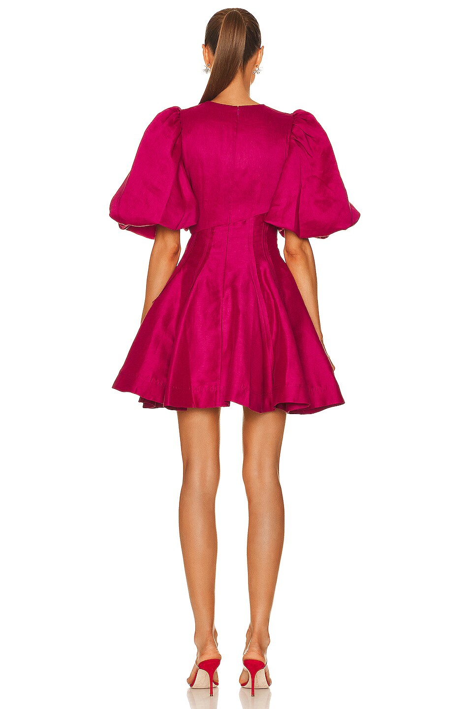 Aje Admiration Asymmetric Mini Dress in Fuchsia | FWRD