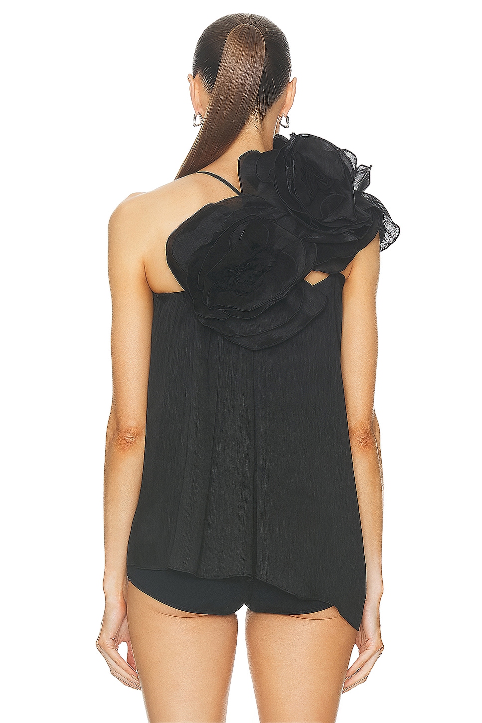 Aje Quintessa Flower Top in Black | FWRD