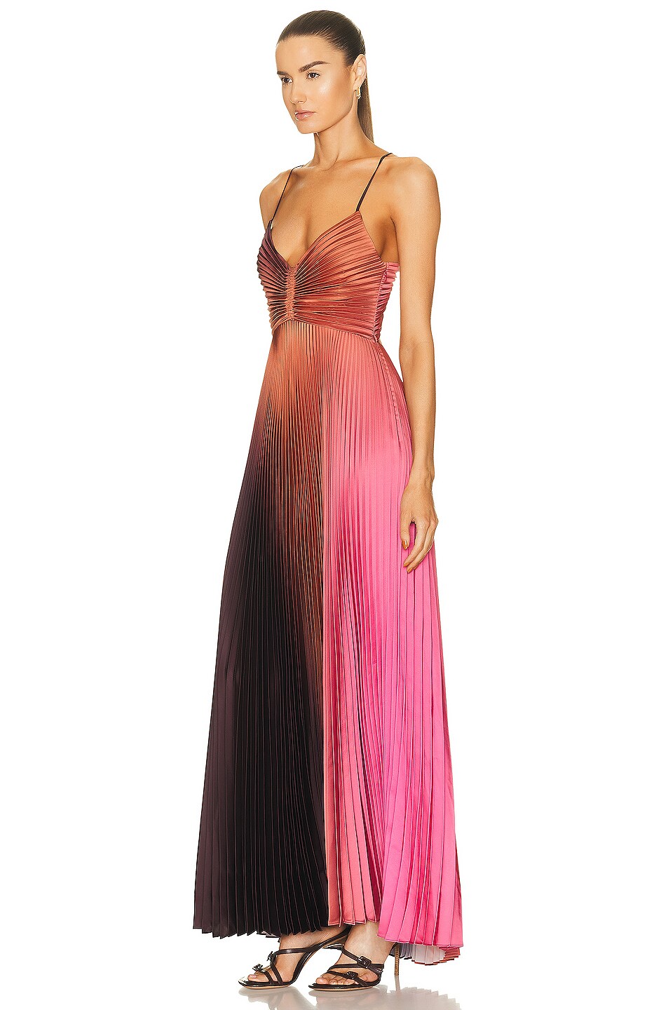 A.L.C. Ariya Dress in Pink & Chocolate | FWRD