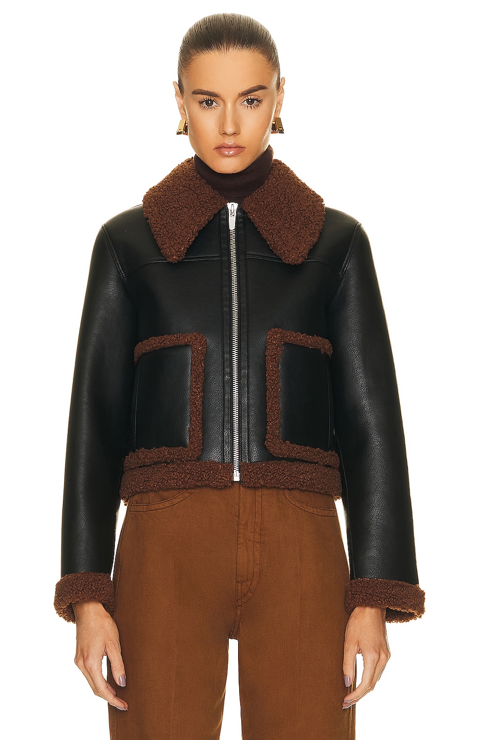 A.L.C. Archer Jacket in Black & Butterscotch | FWRD