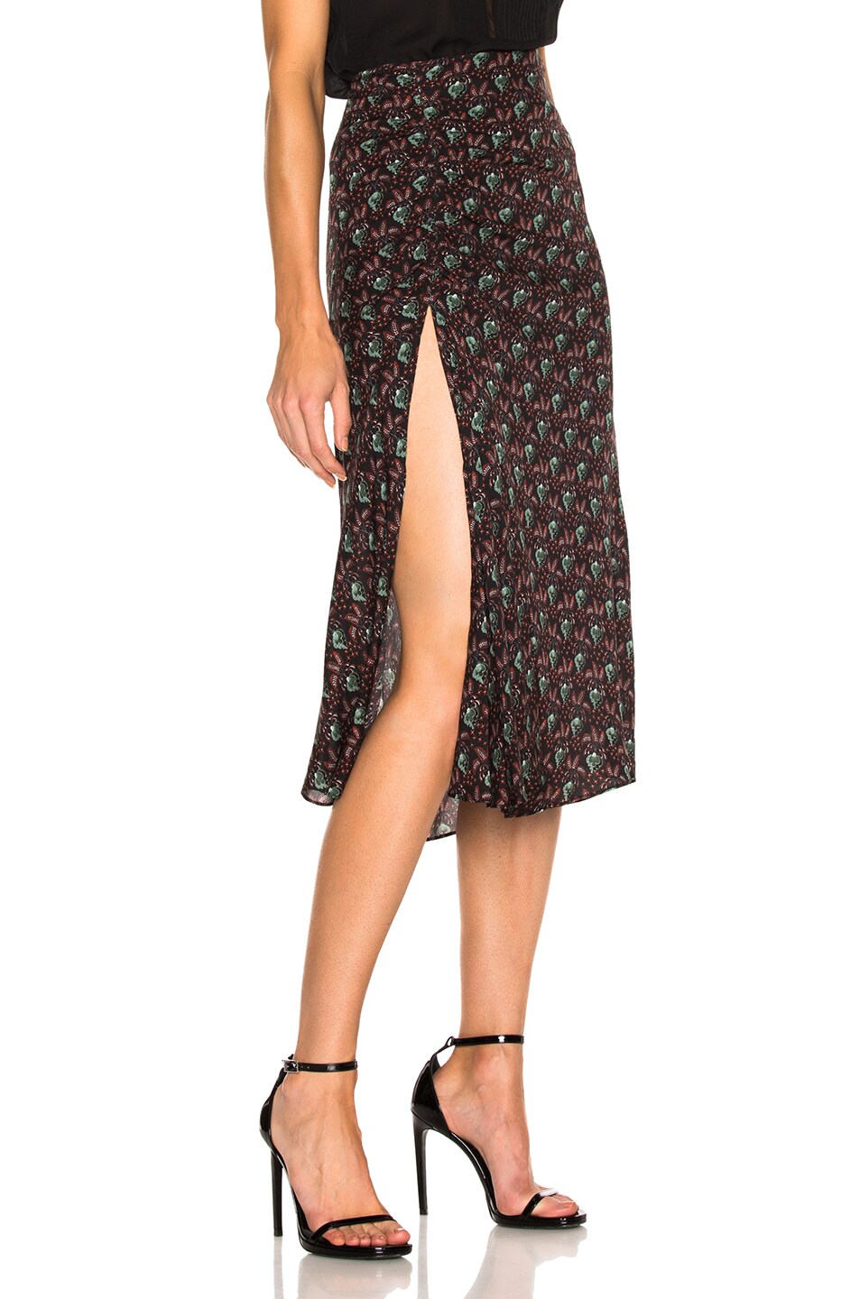 A.L.C. Devon Skirt in Black & Bordeaux | FWRD