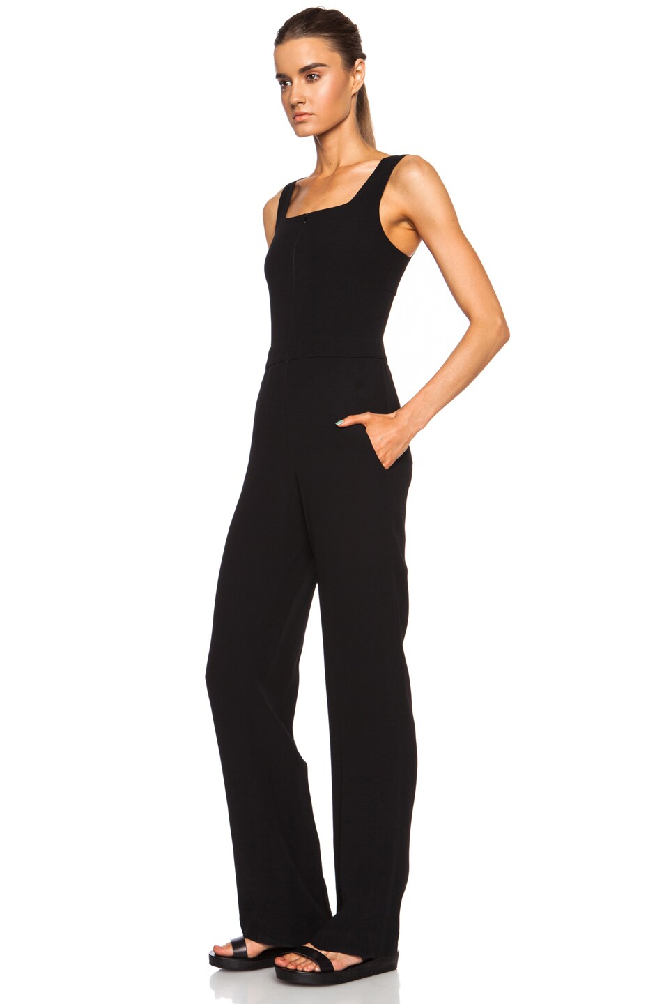 A.L.C. Reed Viscose-Blend Jumpsuit in Black | FWRD