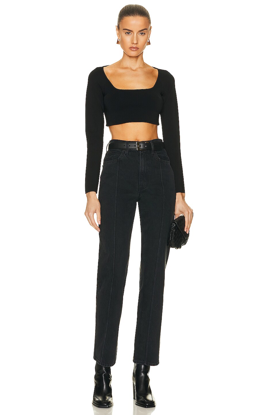 A.L.C. Belle Cropped Top in Black | FWRD