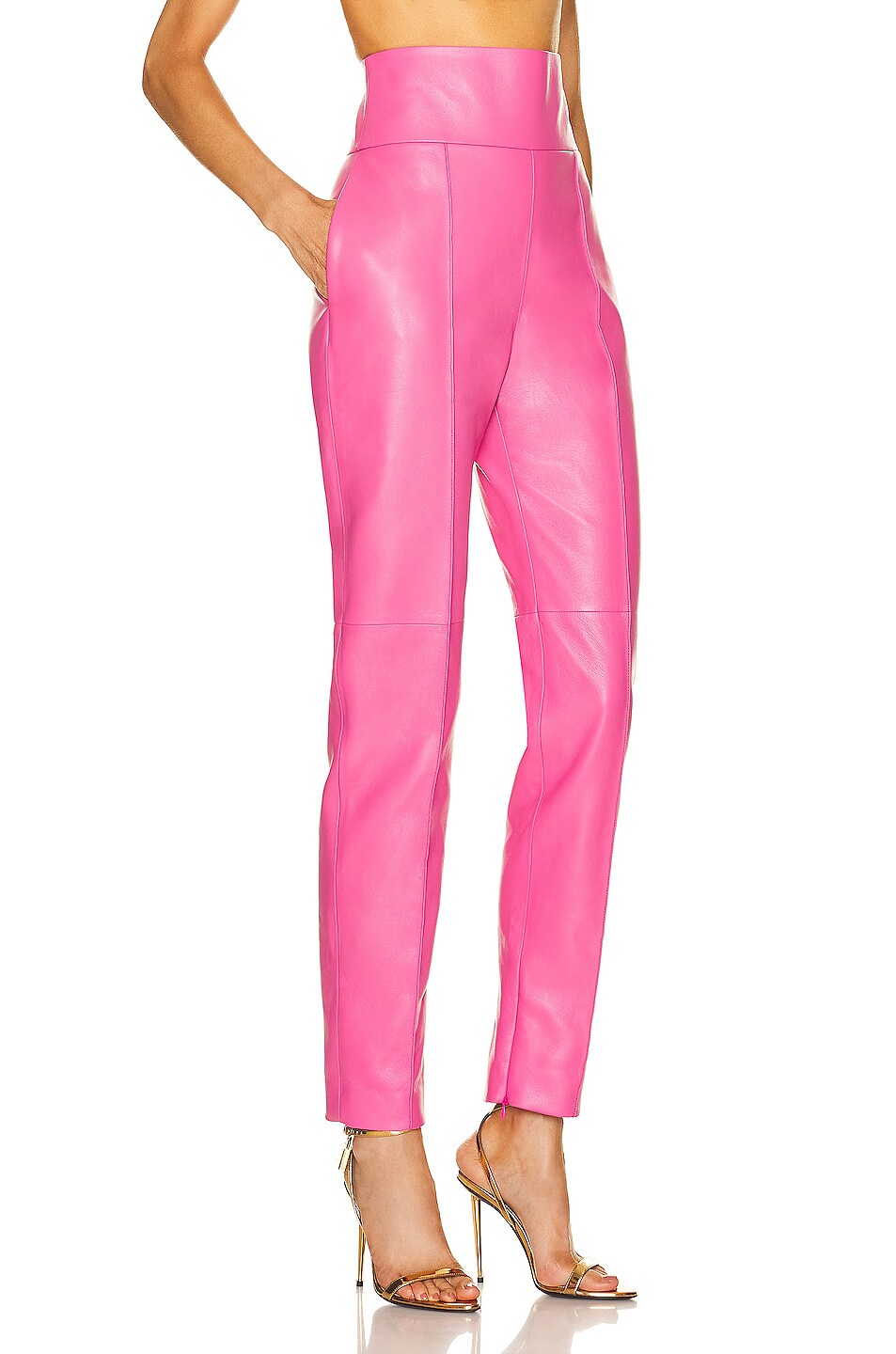 Alexandre Vauthier Leather Pants in Bubblegum | FWRD