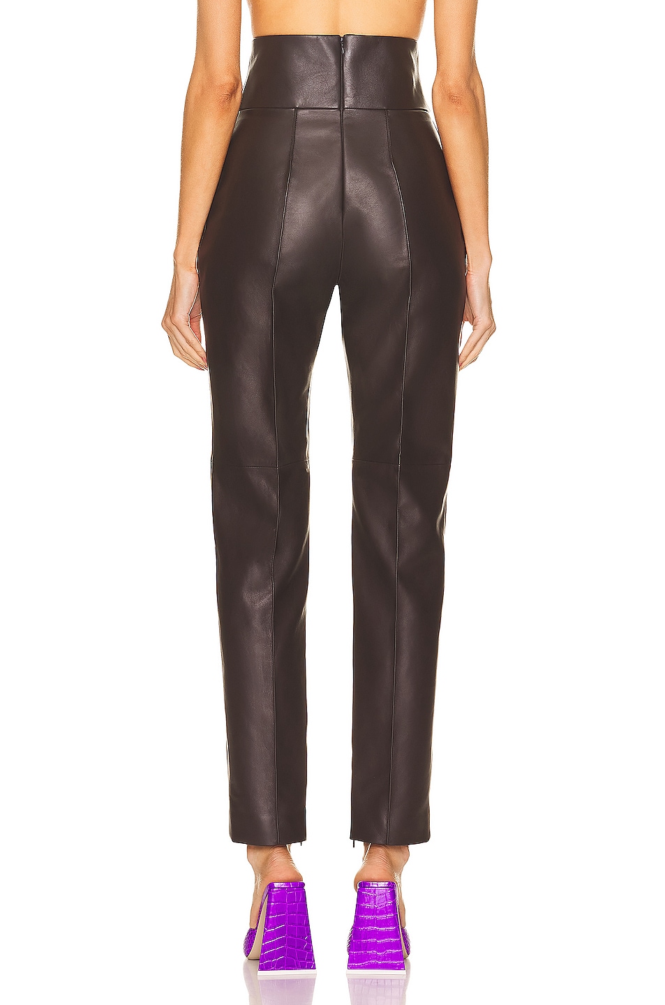 Alexandre Vauthier Leather Pant in Brownie | FWRD