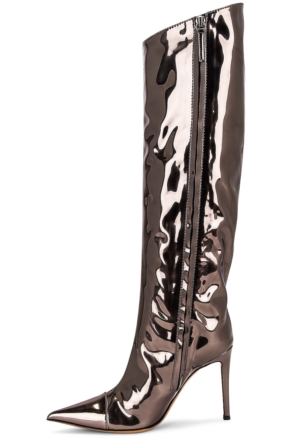 Alexandre Vauthier Metallic Boot in Anthracite | FWRD