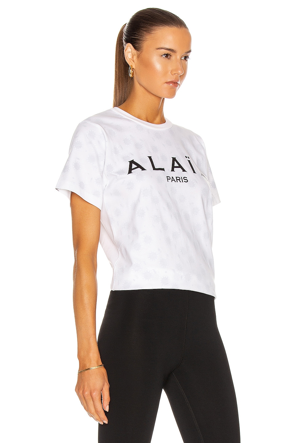 ALAÏA Edition 2004 The ALAÏA Jersey T Shirt in Blanc & Noir | FWRD