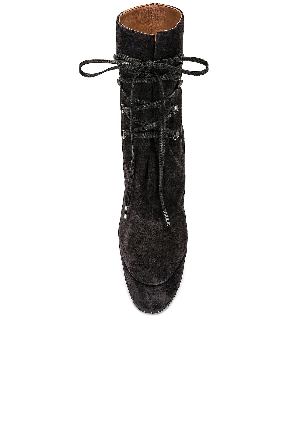 ALAÏA Platform Lace Up Boot in Carbone | FWRD