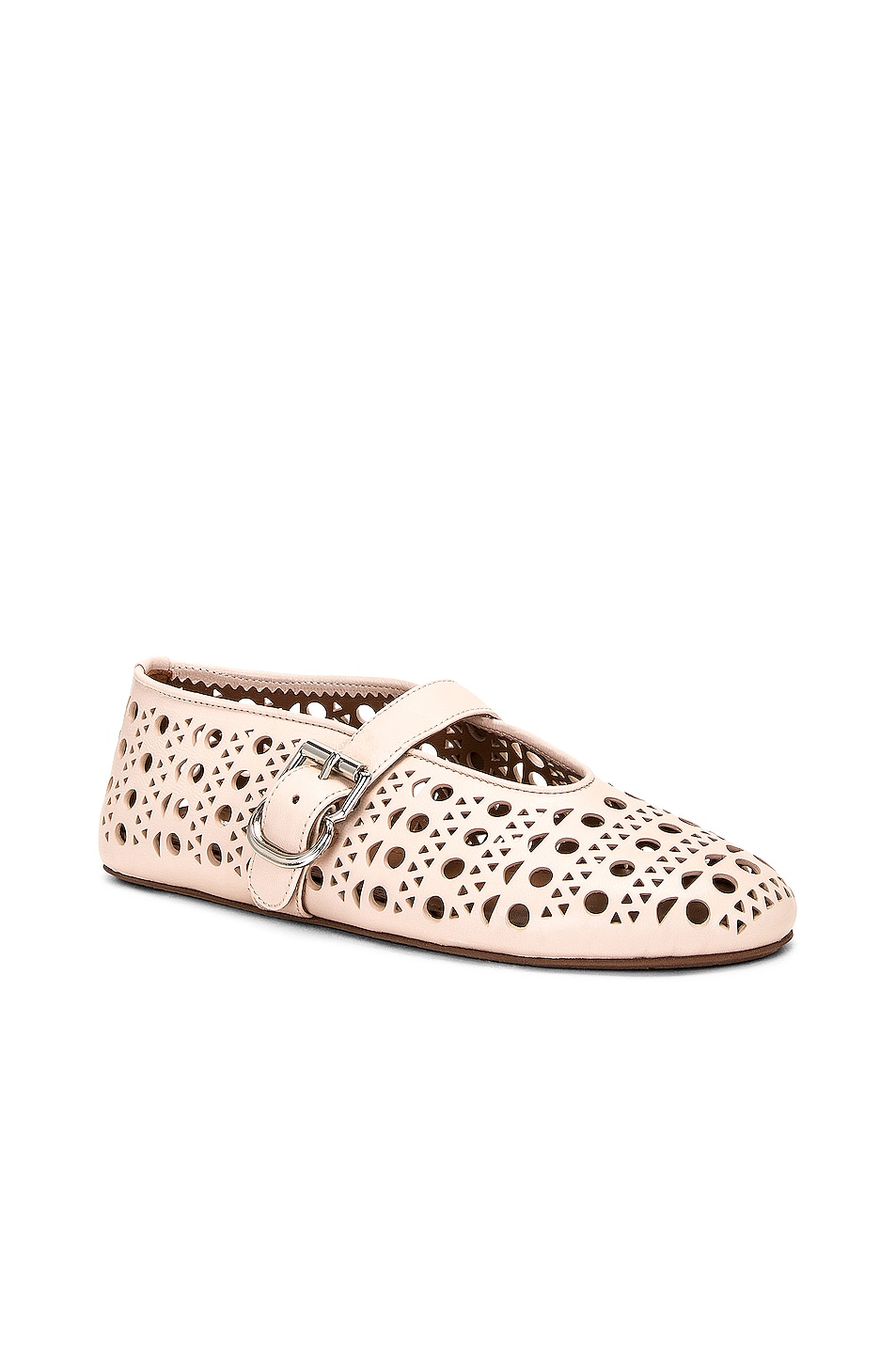 ALAÏA Ballerina Flat in Galet | FWRD
