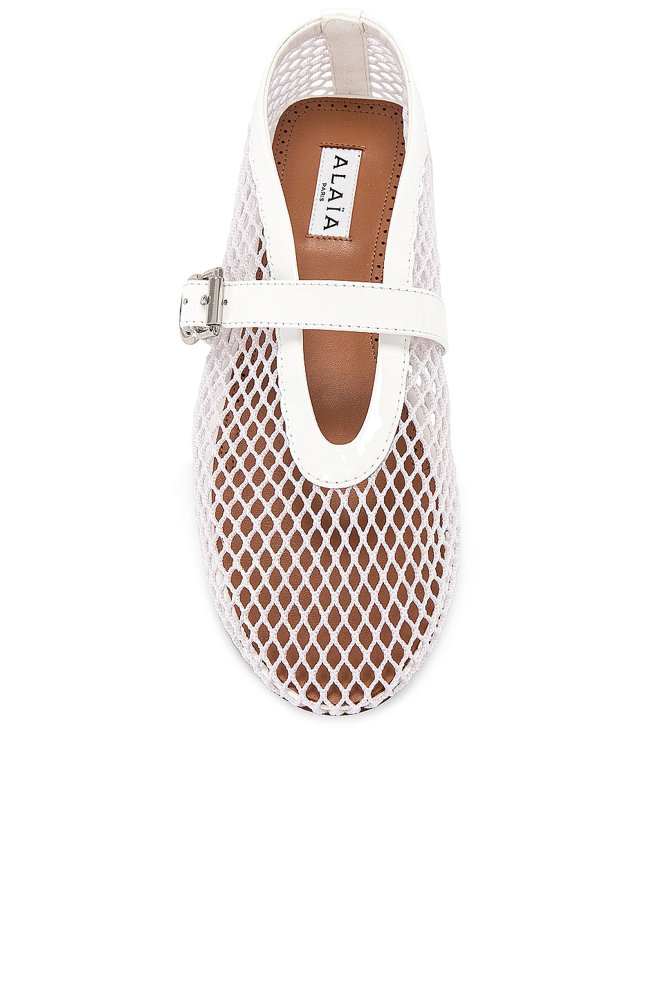 ALAÏA Ballerina Flat in Blanc Optique | FWRD