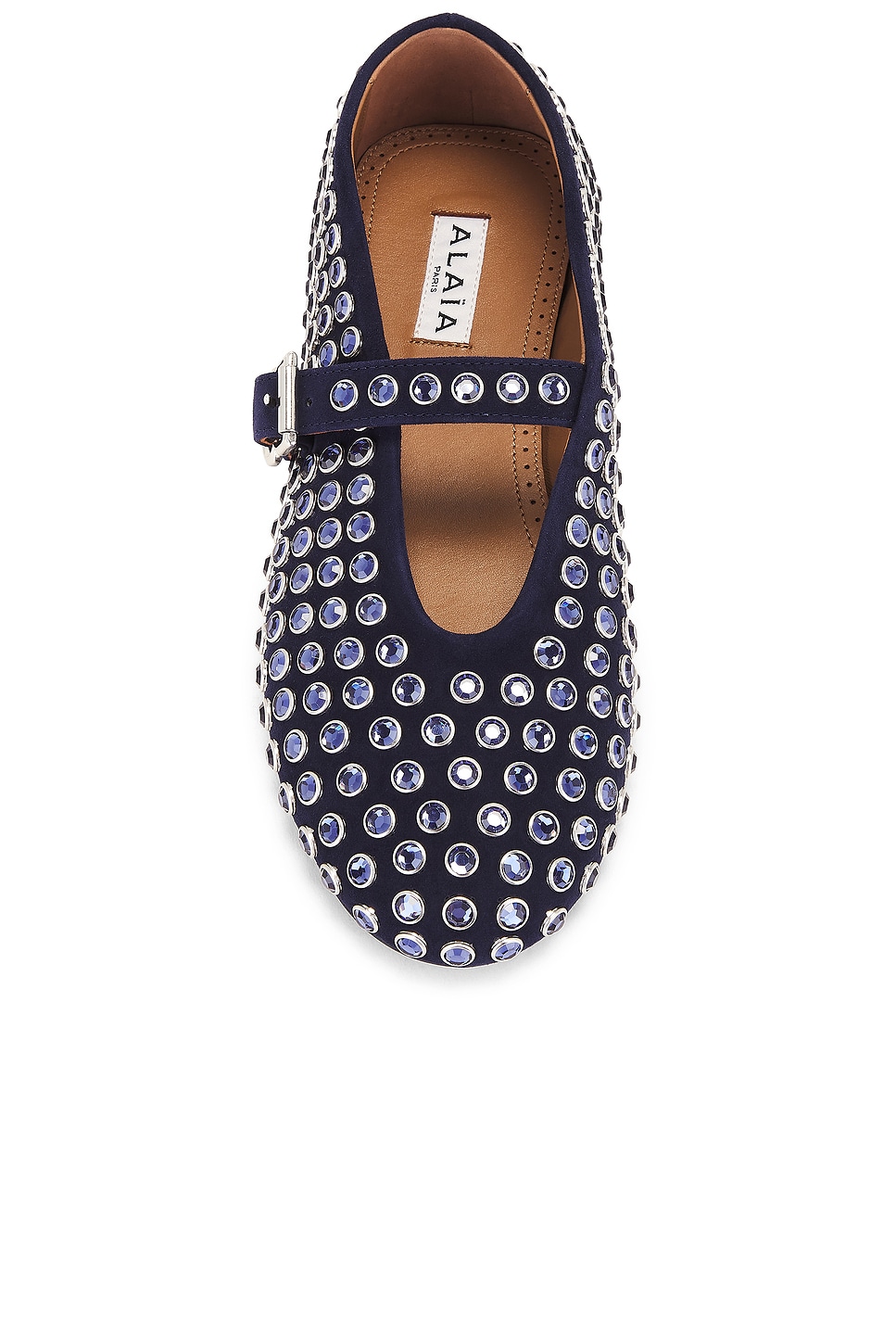ALAÏA Ballet Flat in Blue Fonce | FWRD