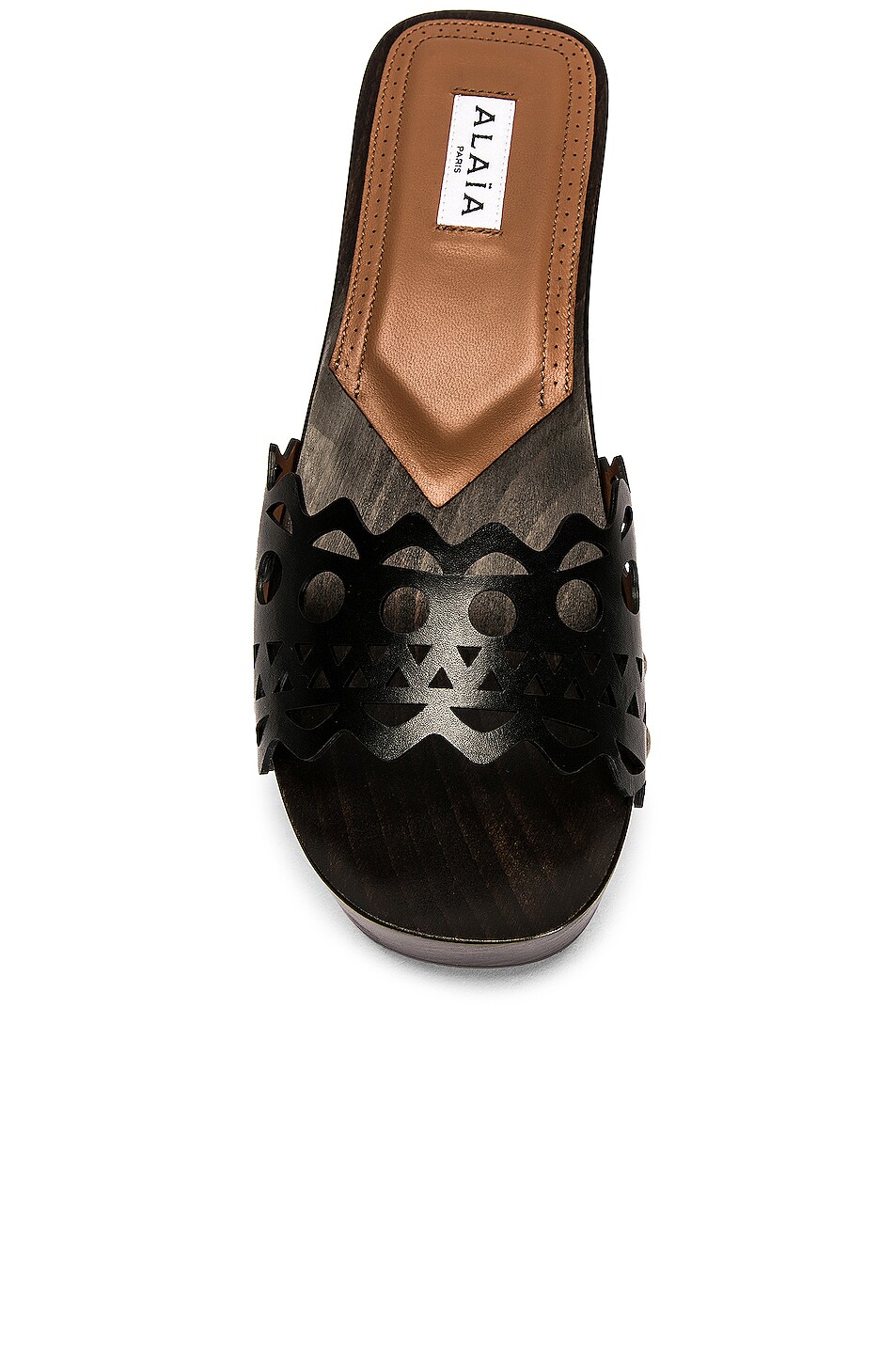 ALAÏA Slide Clog in Noir | FWRD