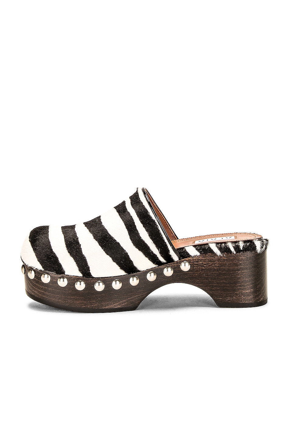 ALAÏA Flat Clog in Blanc & Noir | FWRD