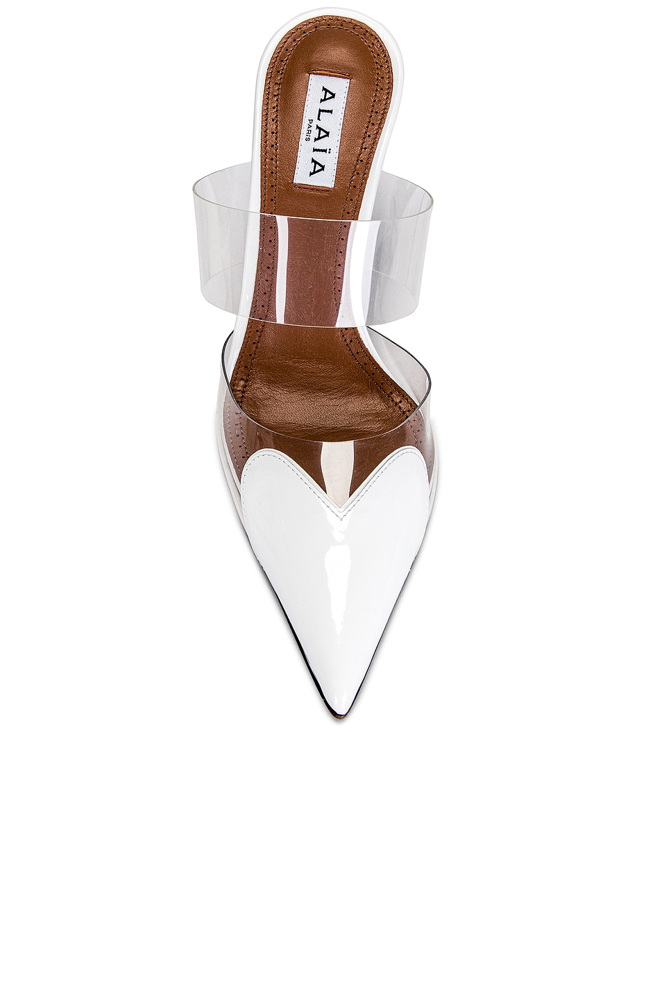 ALAÏA Mule Coeur 90 in Blanc | FWRD