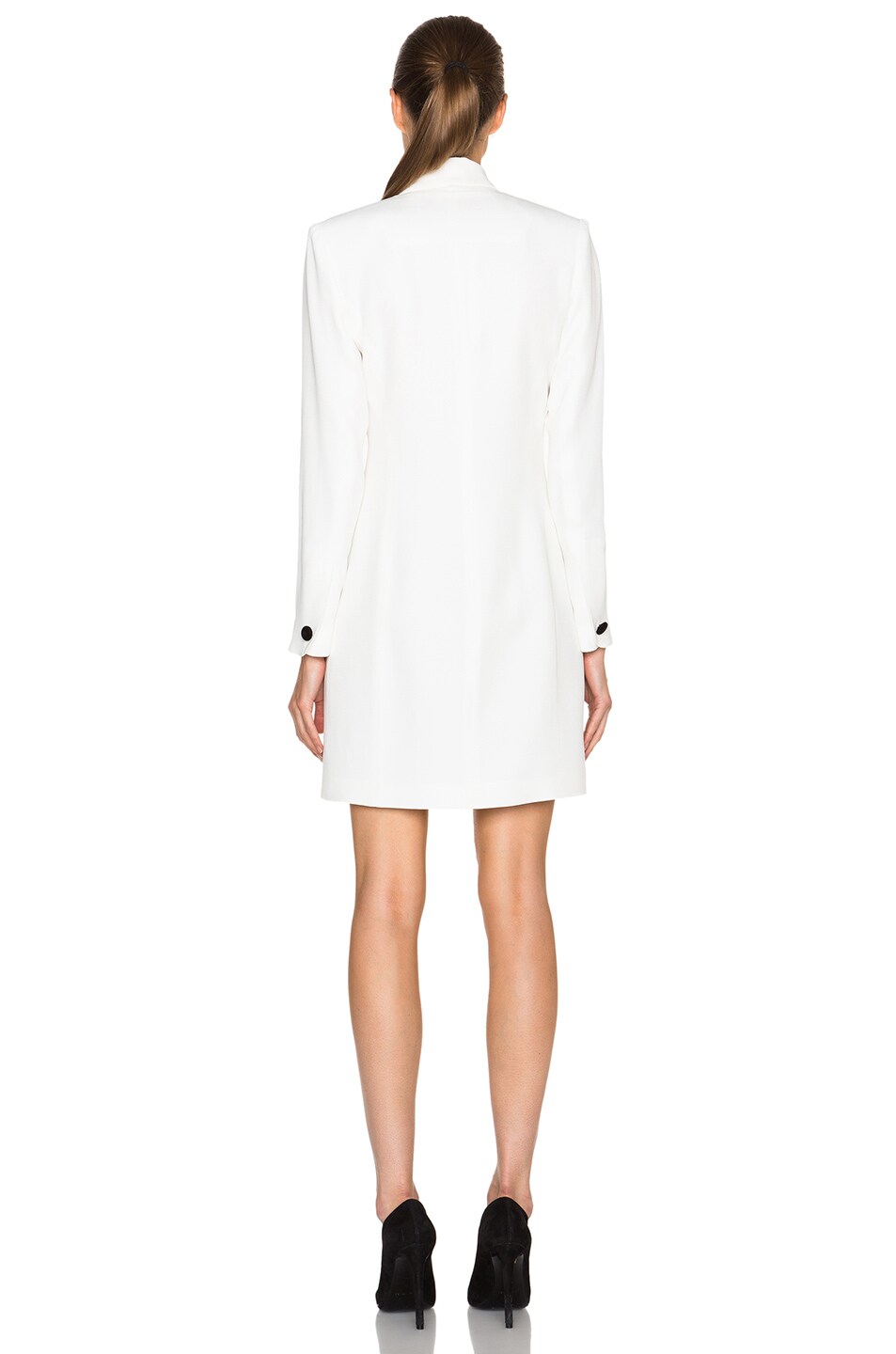 Adam Lippes Double Breasted Blazer Mini Dress in Black & Ivory | FWRD