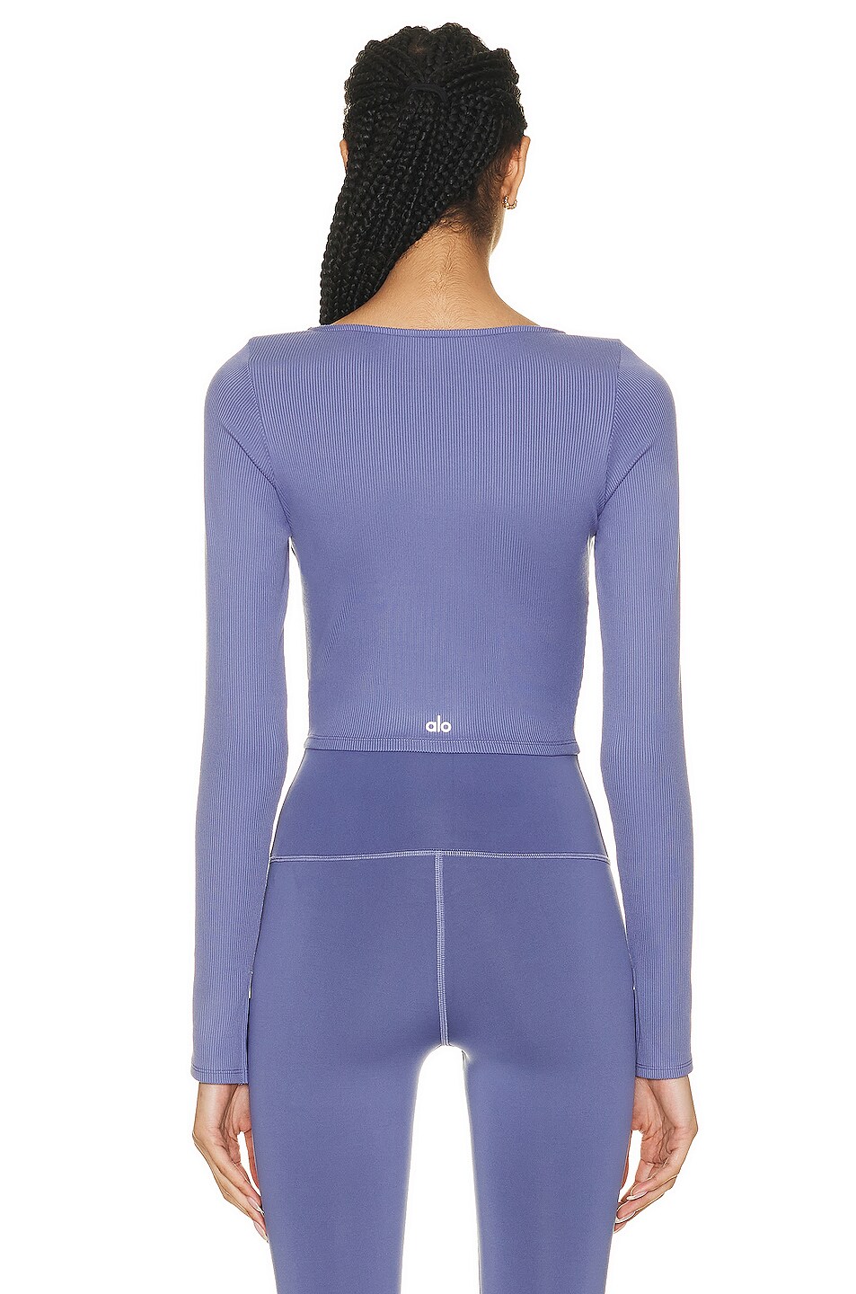 alo Soft Rib Form Long Sleeve Top in Infinity Blue | FWRD