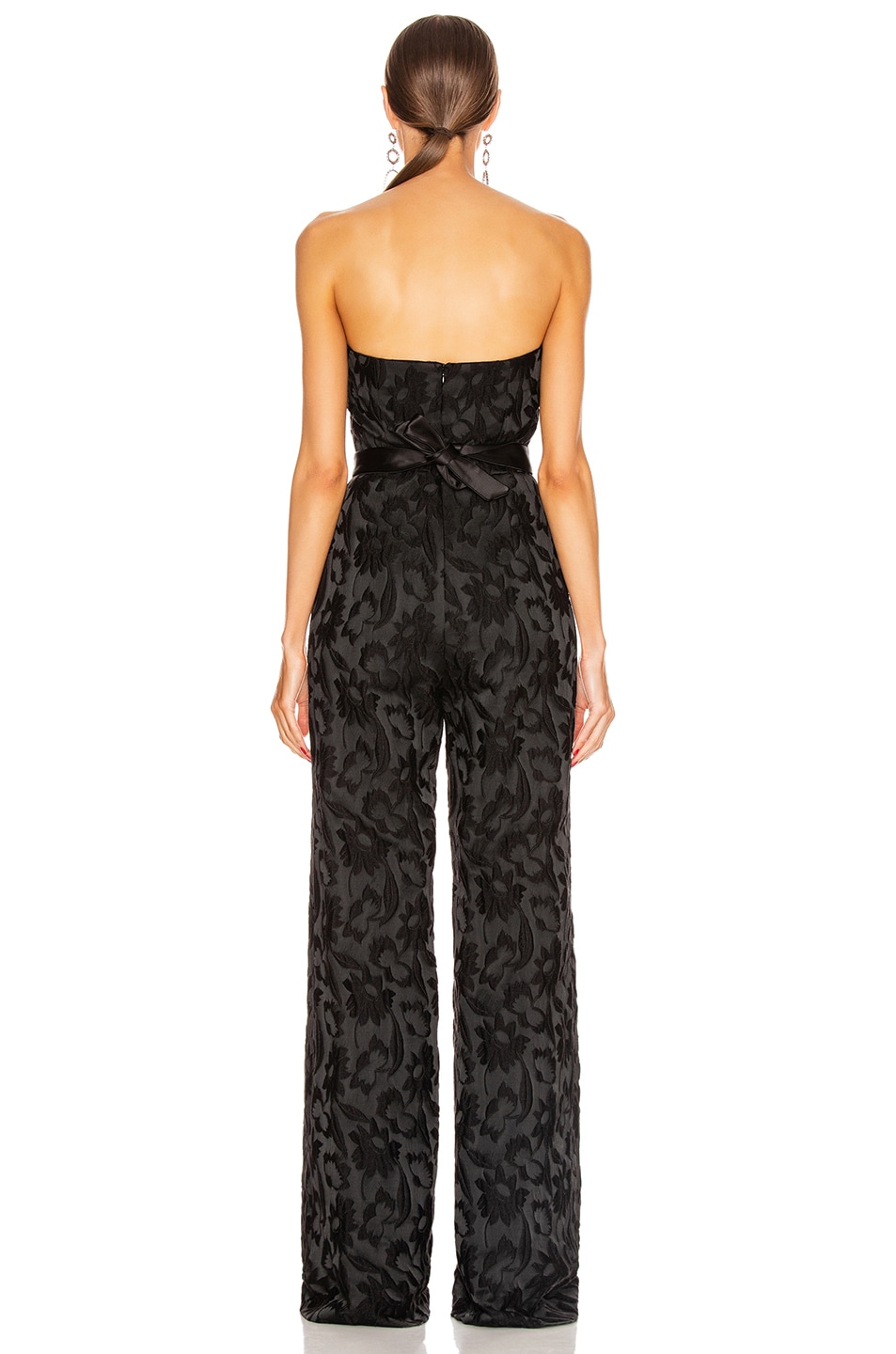 Alexis Venetia Jumpsuit in Black Floral Jacquard | FWRD