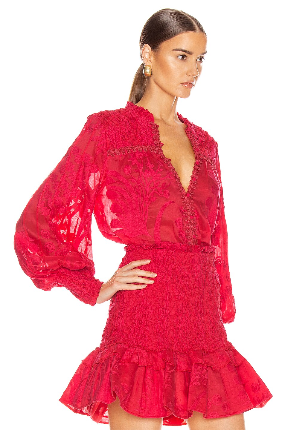 Alexis Jacki Top in Red Azalea | FWRD