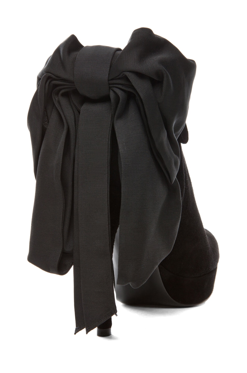 McQueen Bow Bootie in Black | FWRD