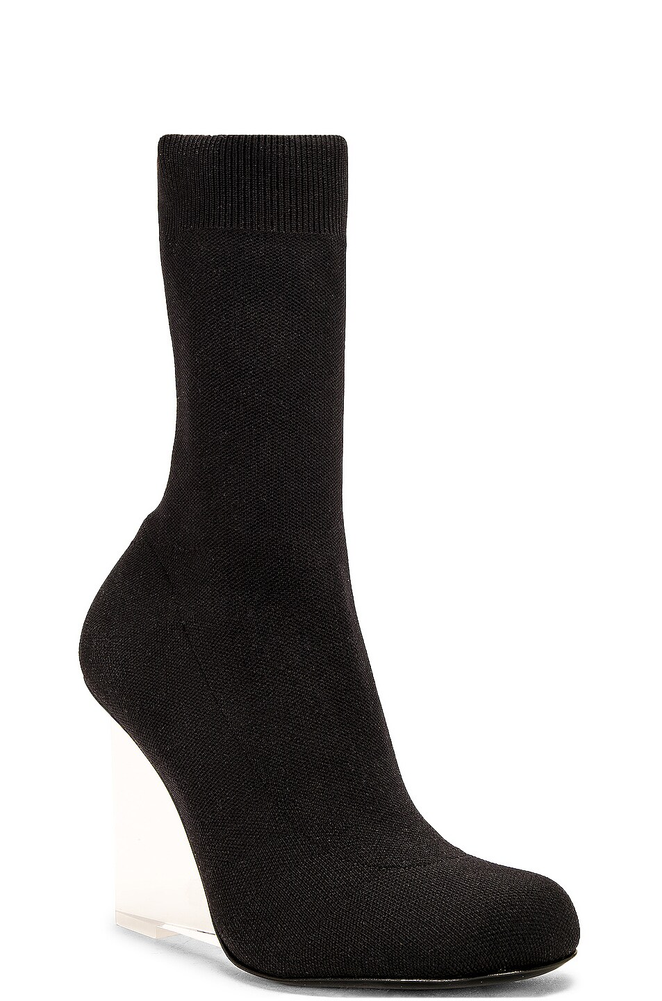 McQueen Mid Knitting Sock Wedge Boot in Black | FWRD