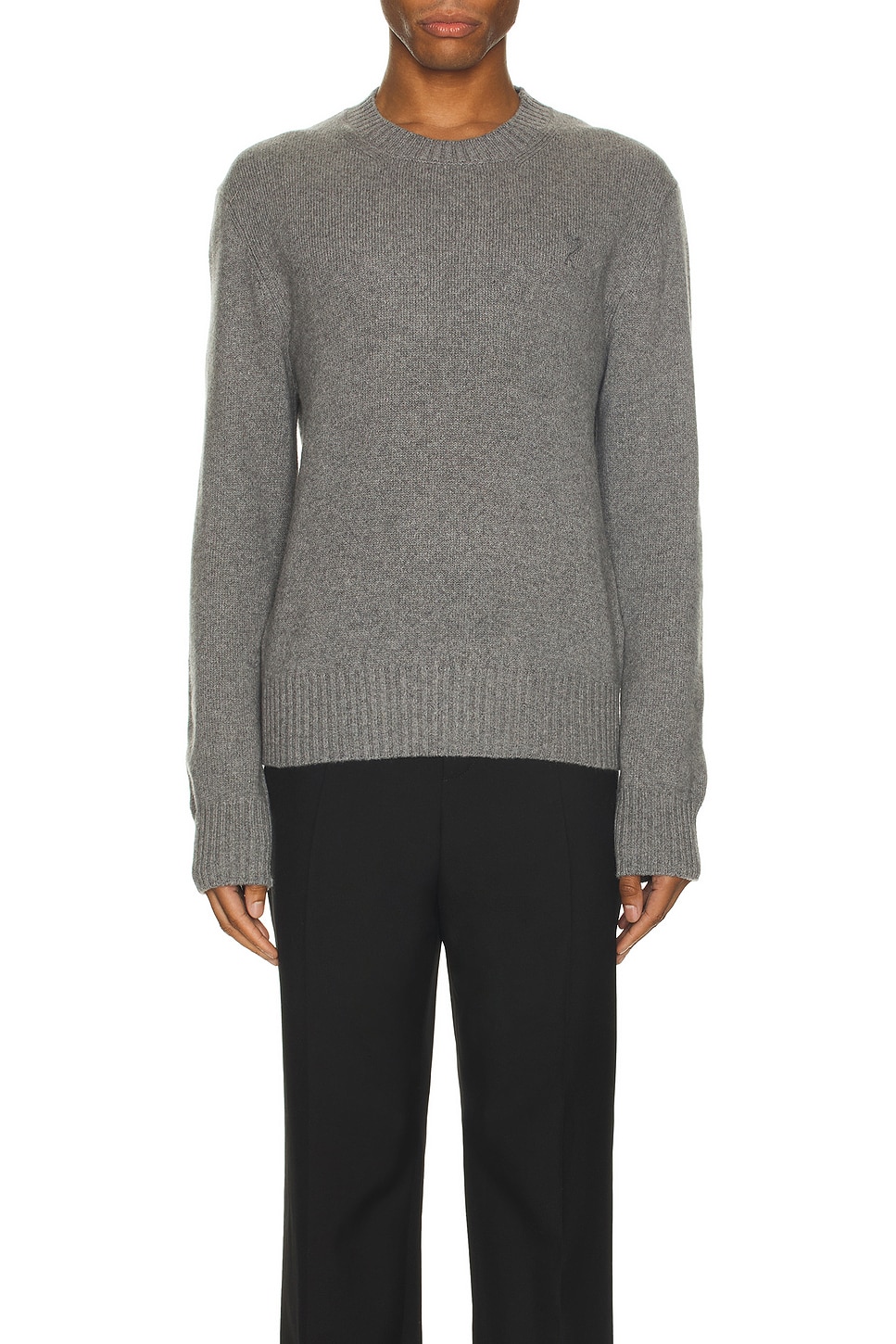 AMI Paris Tonal ADC Sweater in Light Grey | FWRD