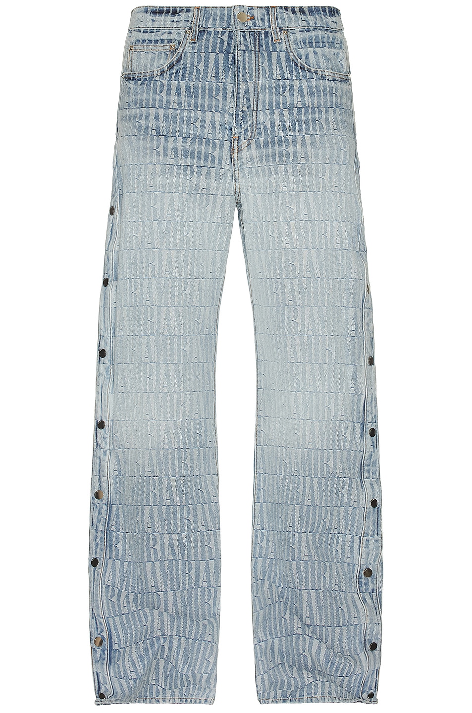 Amiri Amiri Jacquard Snap Off Pant Straight Jean in Stone Indigo | FWRD