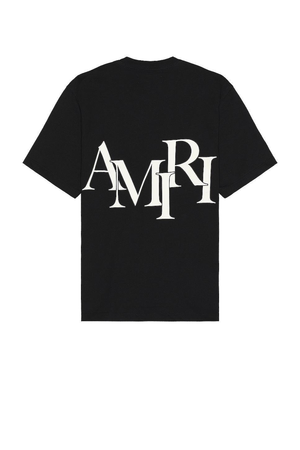 Amiri Staggered Logo Tee in Black | FWRD