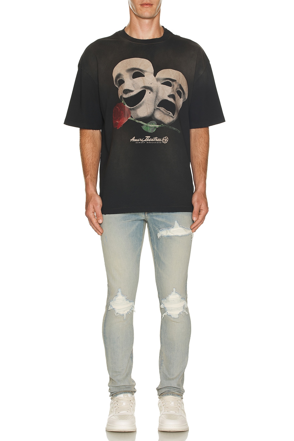 Amiri Theatre Masks Oversized Tee in Black | FWRD