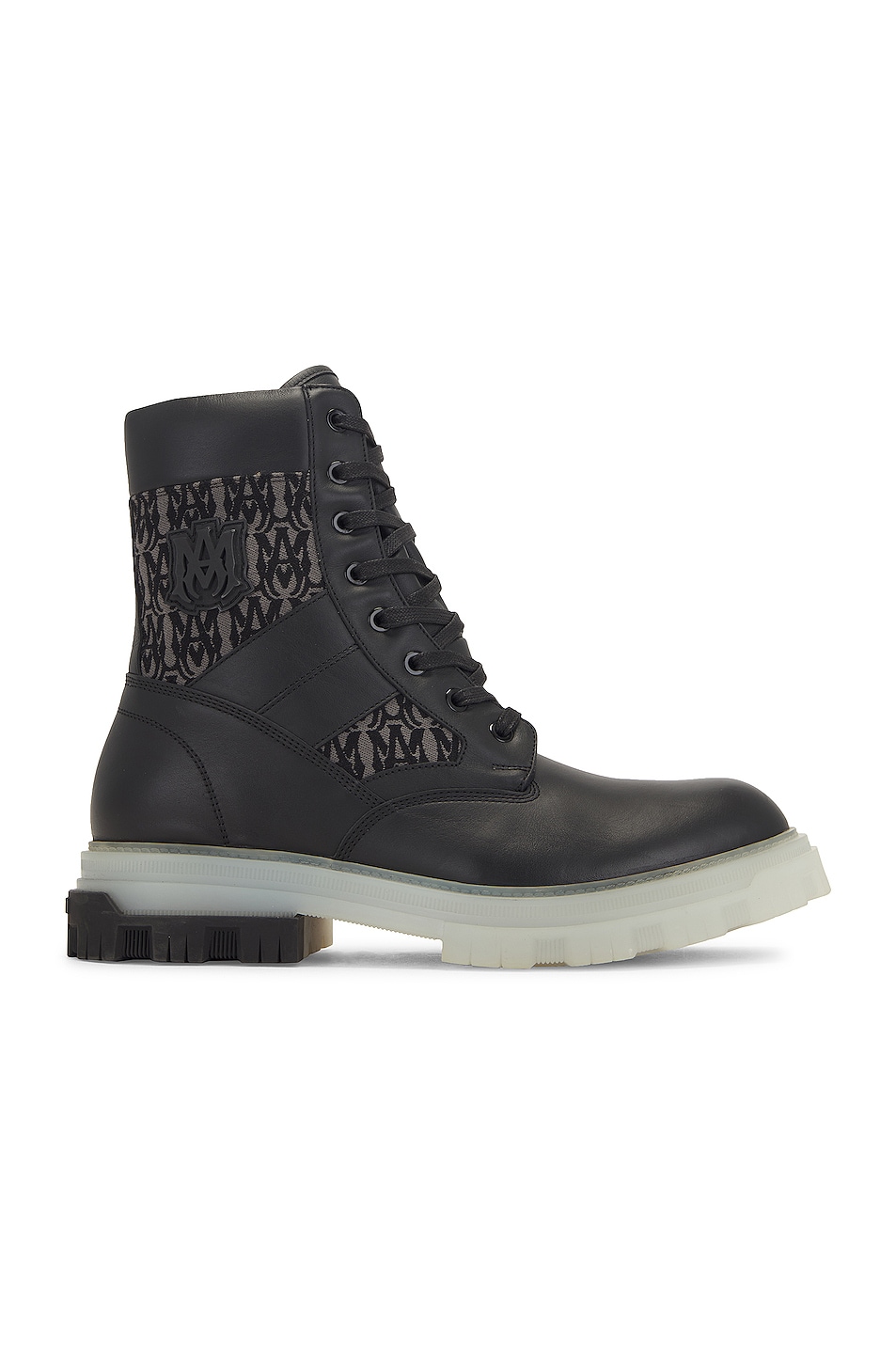 Amiri Jacquard Military Combat Boot in Black | FWRD