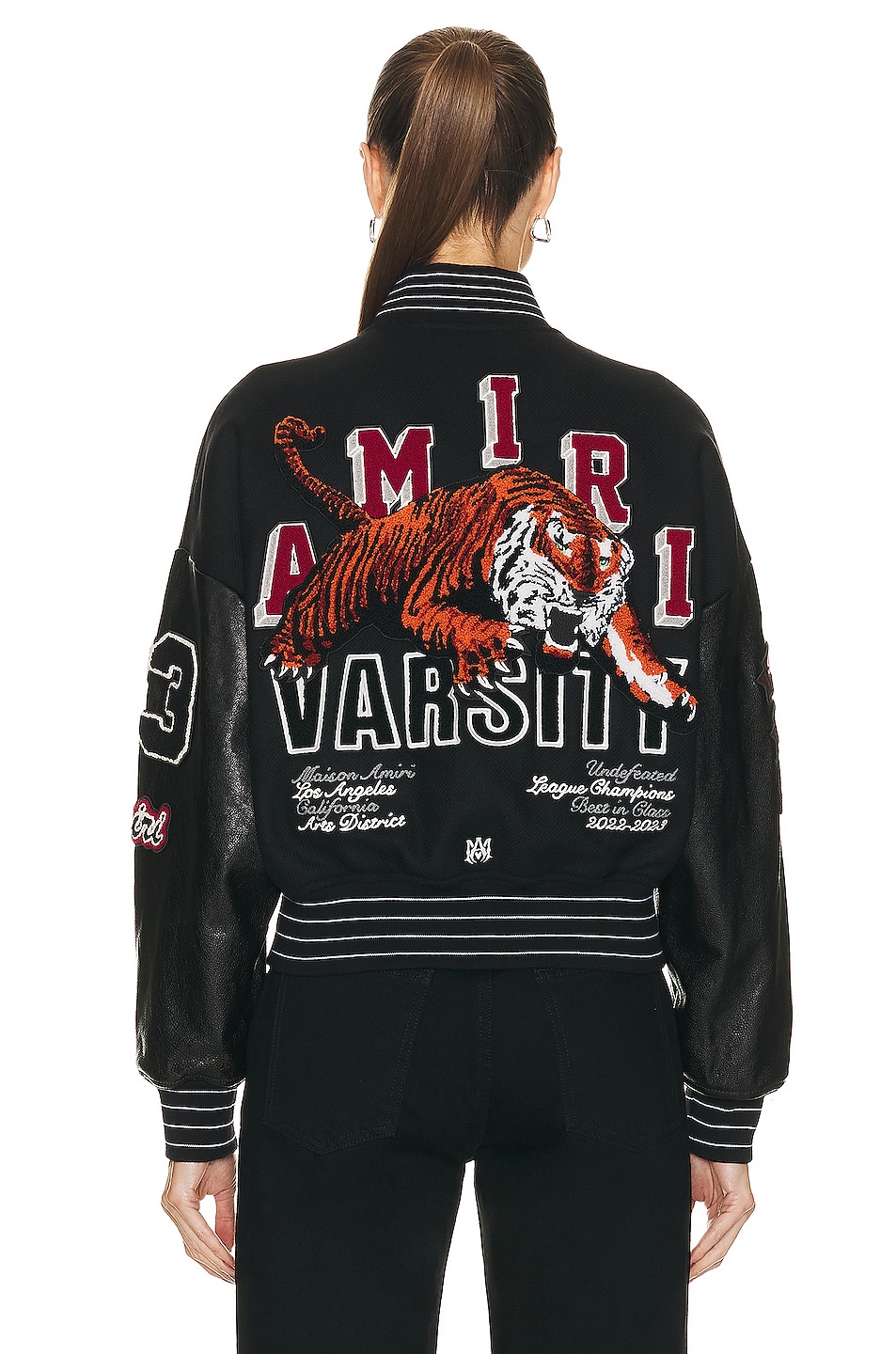 Amiri Tiger Varsity Jacket in Black | FWRD