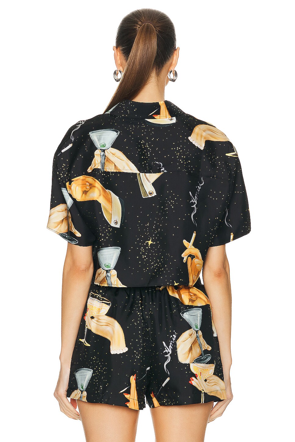 Amiri Champagne Silk Shirt in Black | FWRD