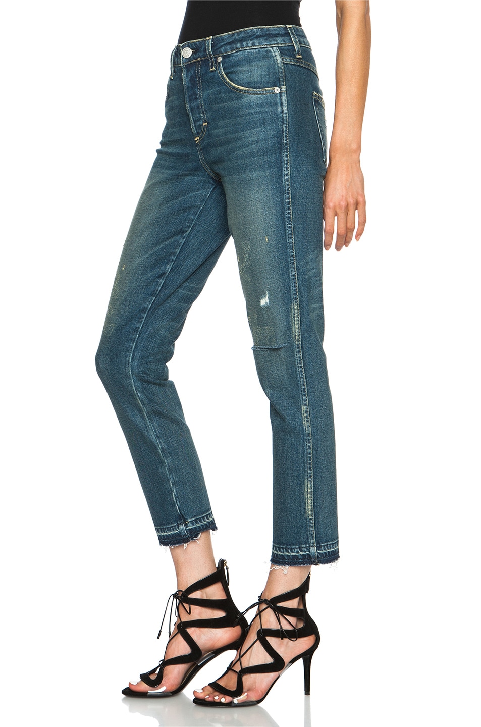 AMO CROPPED SKINNY JEANS, BLUE | ModeSens