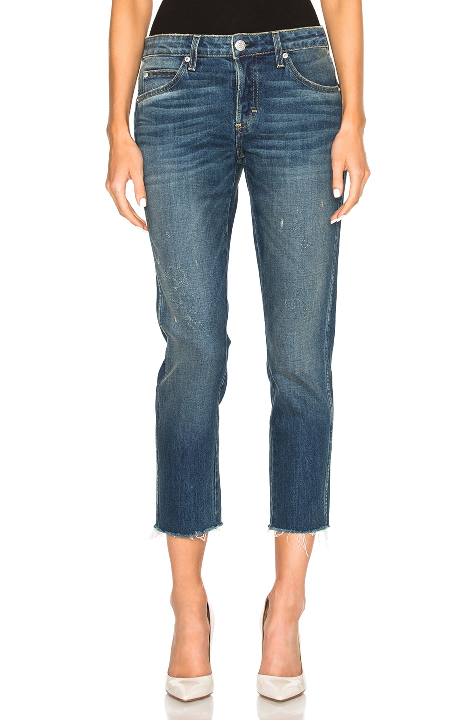 AMO Denim Tomboy Crop in Dive Bar | FWRD