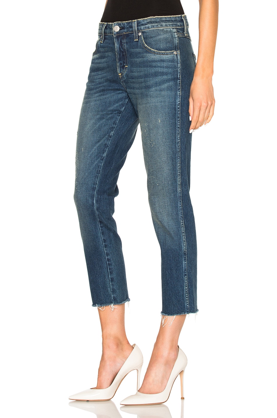 AMO Denim Tomboy Crop in Dive Bar | FWRD