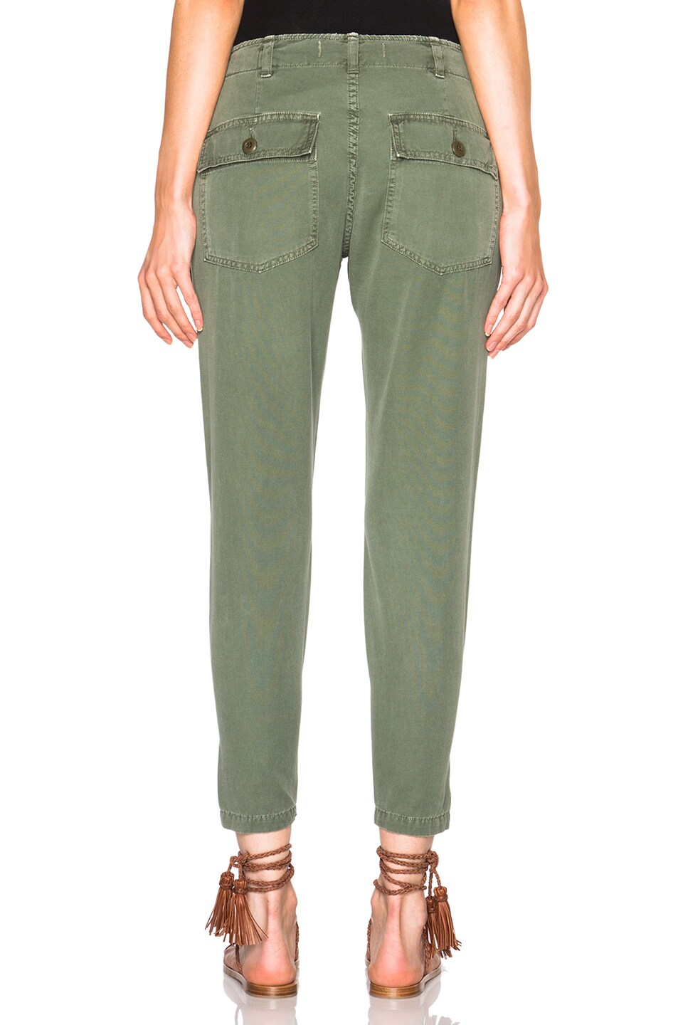 AMO Denim Army Twist Pants in Washed Army | FWRD