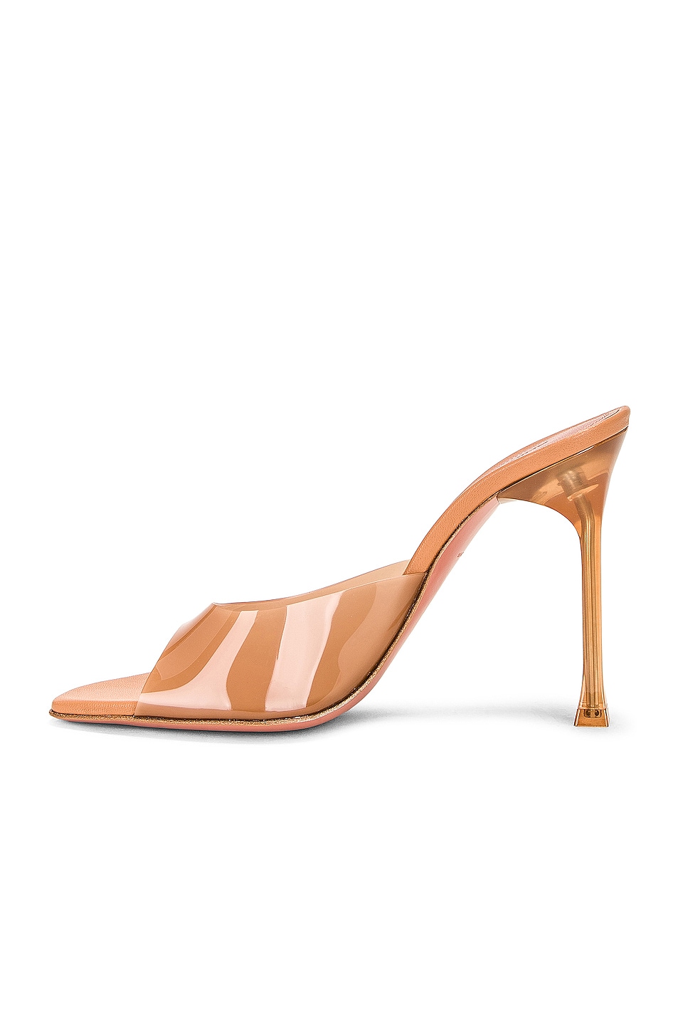 AMINA MUADDI Alexa Pvc Glass Slipper Mule in Nude | FWRD