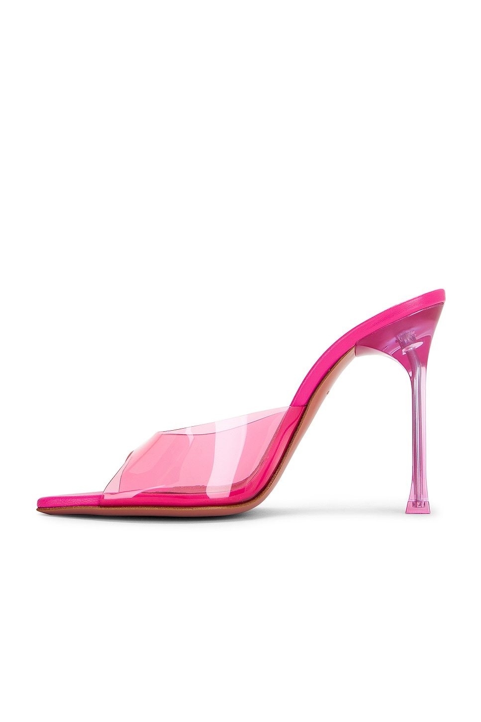 AMINA MUADDI Alexa Glass PVC 105 Slipper Mule in Rose | FWRD