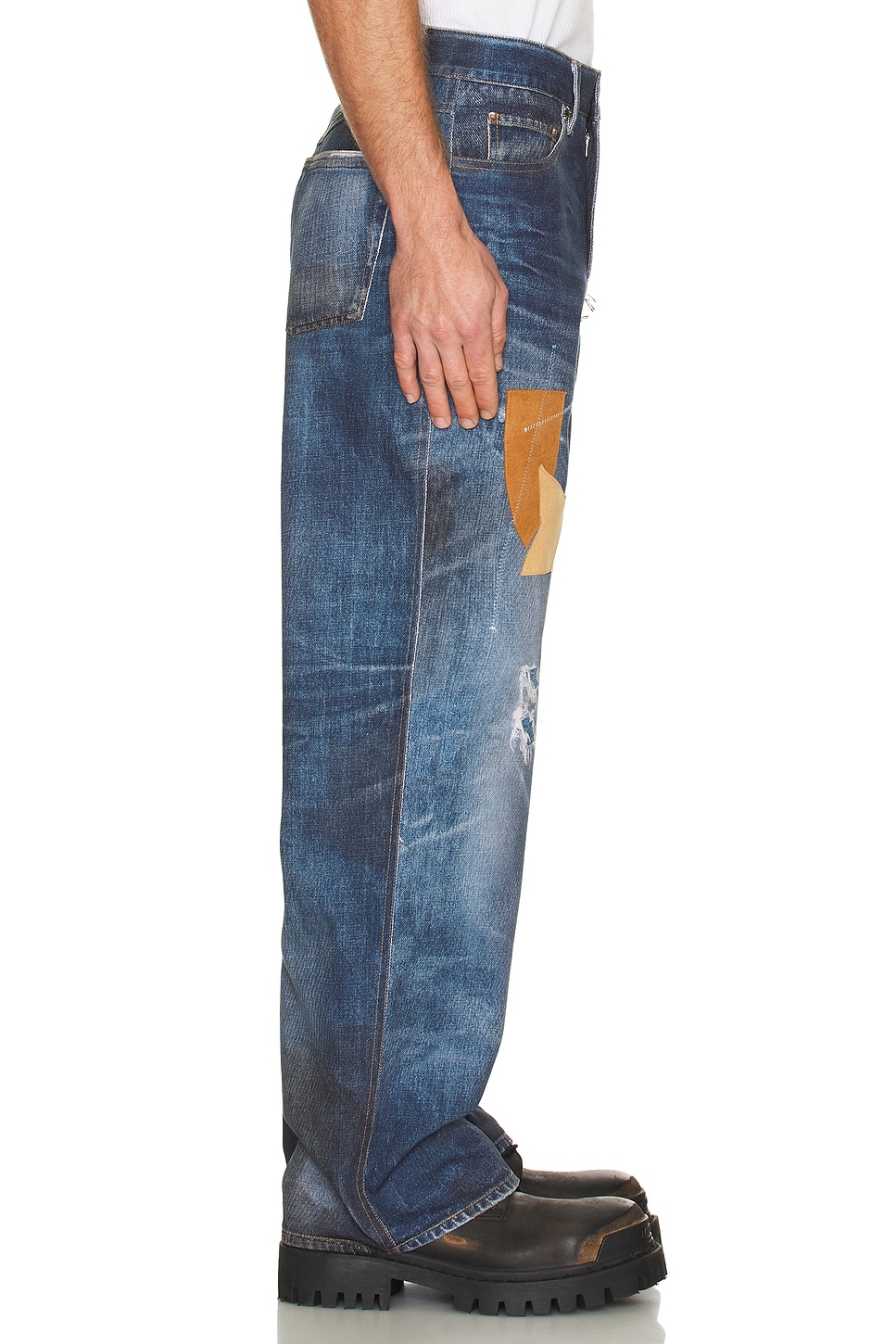 Andersson Bell Unisex Patchwork Printed Denim Trompe L`Oeil Jeans in ...