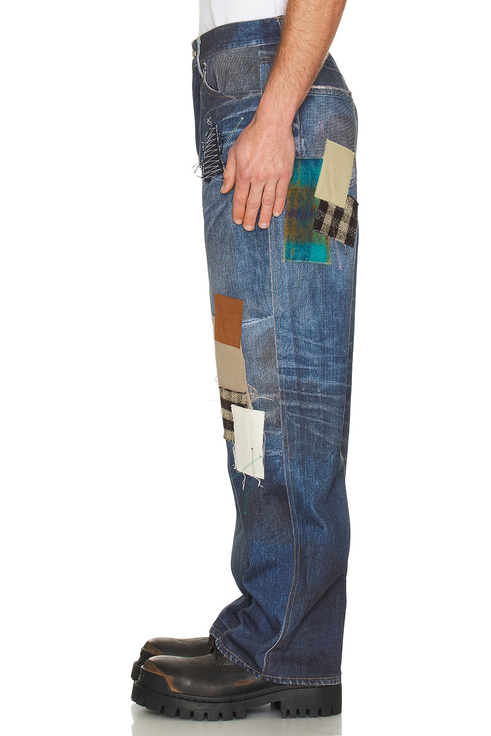 Andersson Bell Unisex Patchwork Printed Denim Trompe L`Oeil Jeans in ...