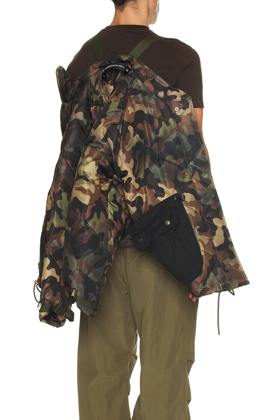 Andersson Bell Multi-Pocket Camouflage Quilted Jumper in Sand | FWRD