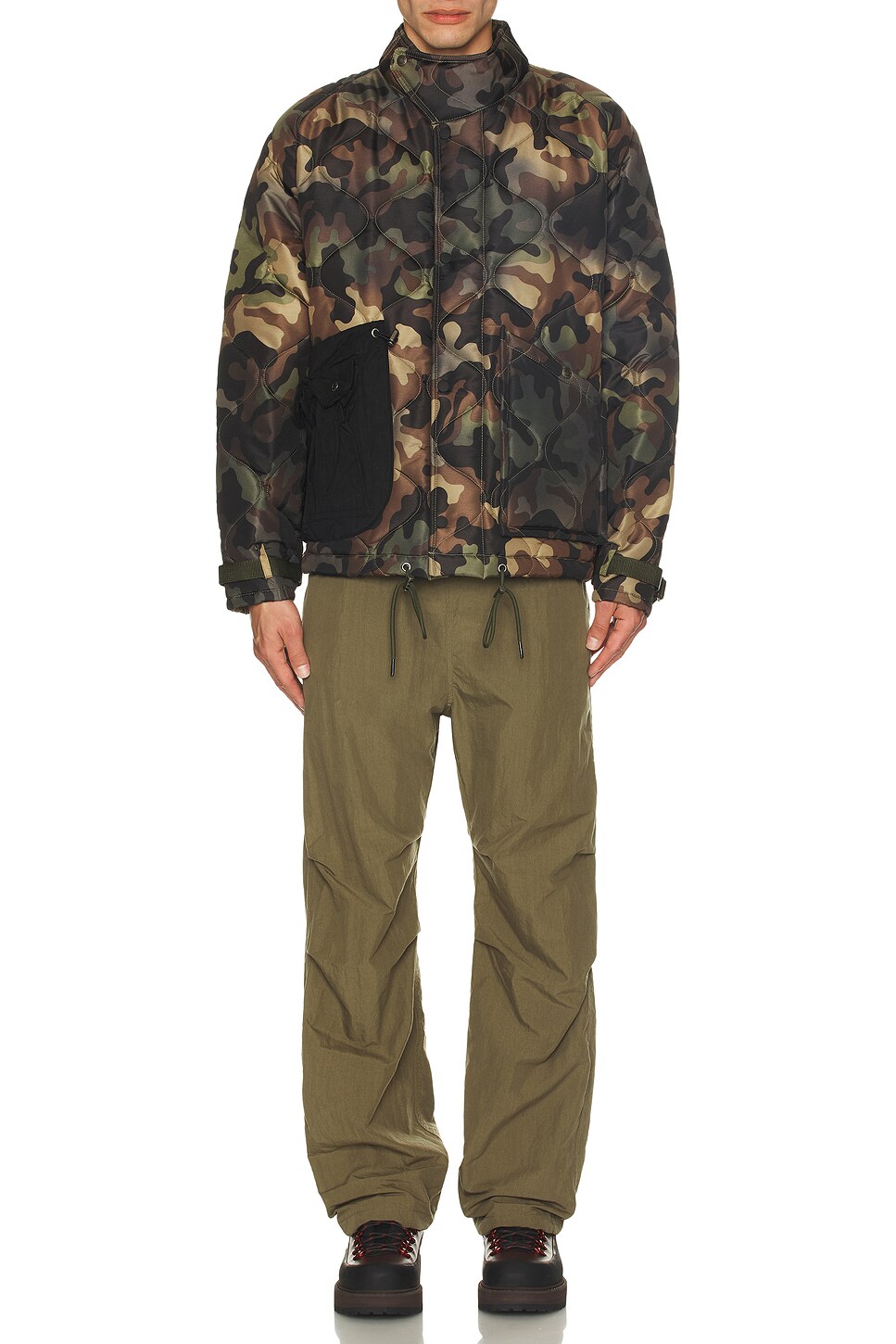 Andersson Bell Multi-Pocket Camouflage Quilted Jumper in Sand | FWRD