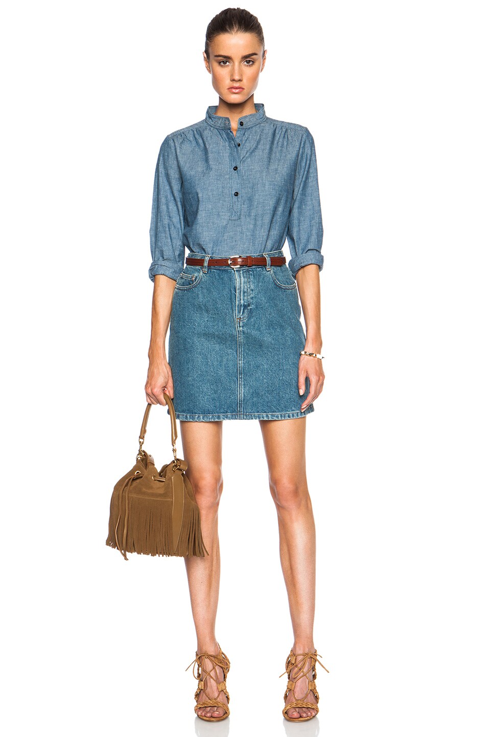A.P.C. Standard Denim Skirt in Indigo Delave | FWRD