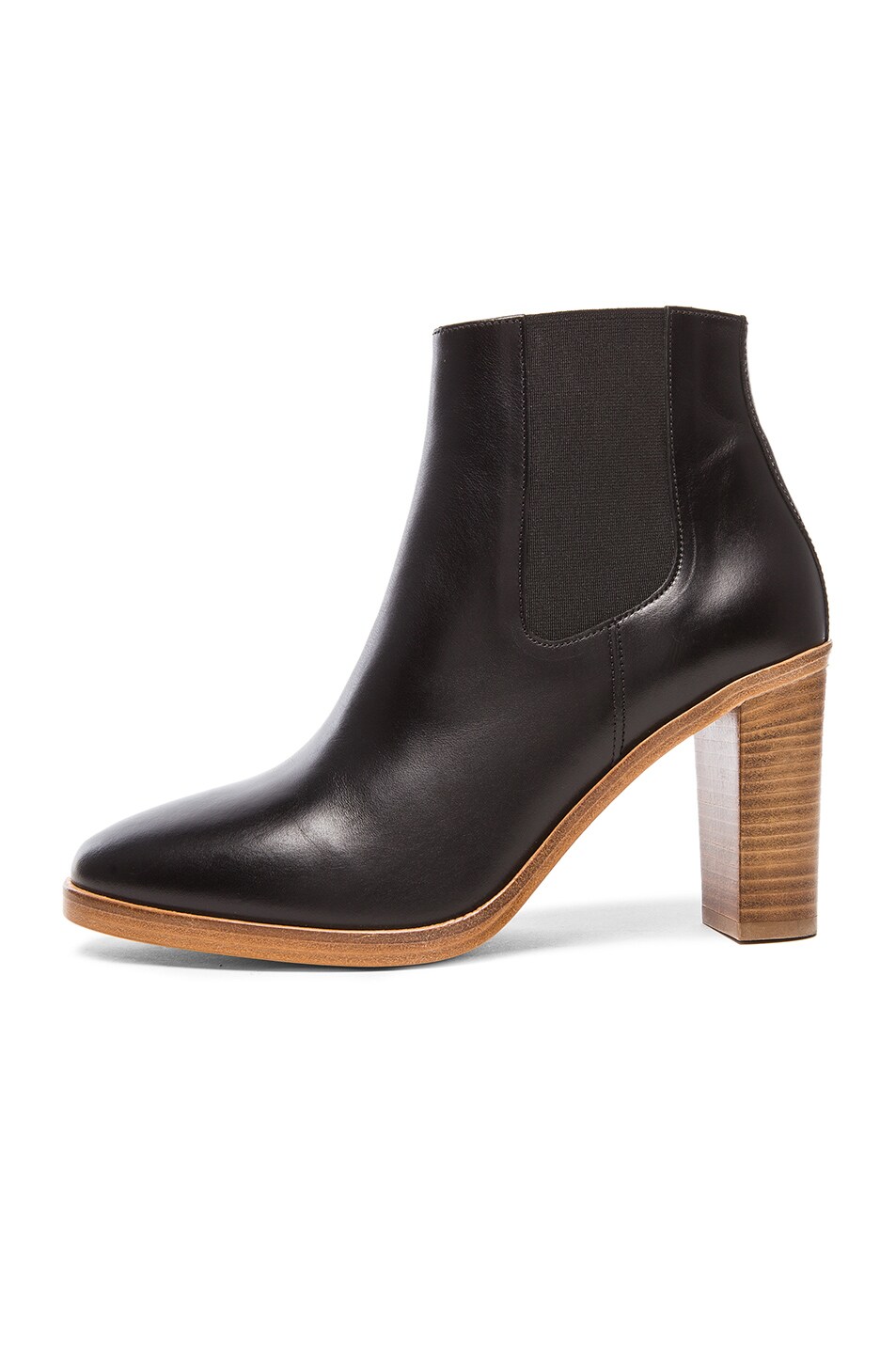 A.P.C. Fleurus Leather Booties in Black | FWRD
