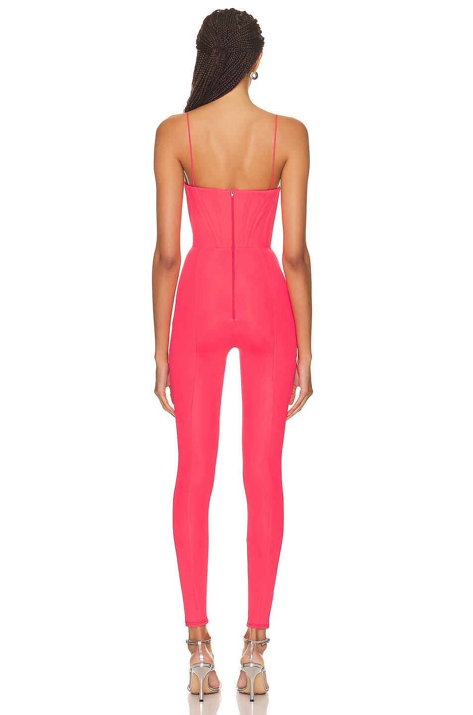 Alex Perry Paxton Cup Corset Catsuit in Strawberry | FWRD