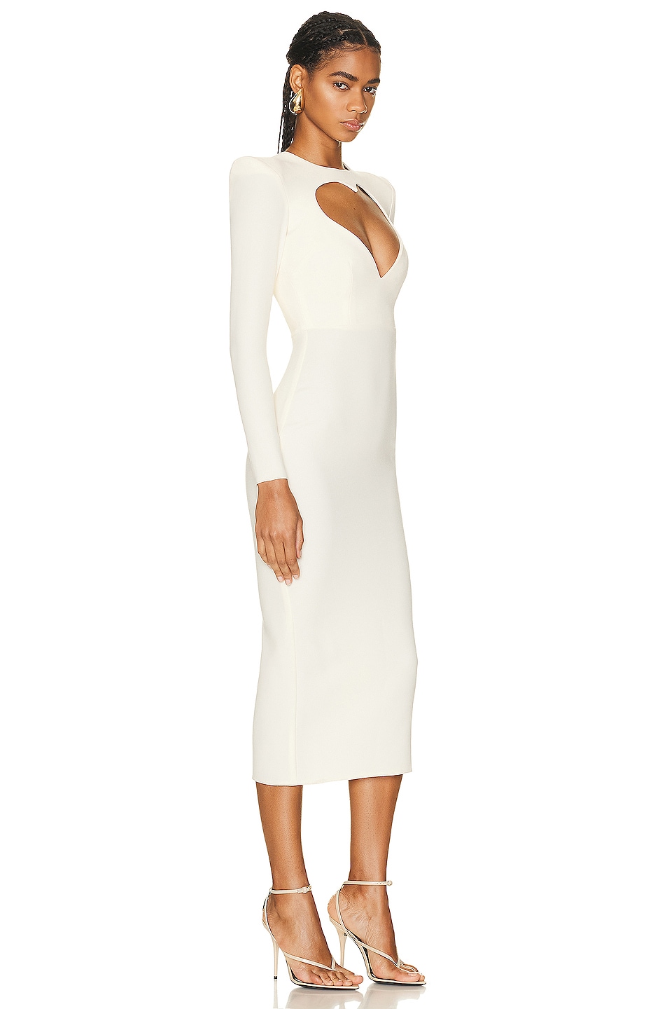 Alex Perry Monroe Heart Long Sleeve Dress in Cream | FWRD