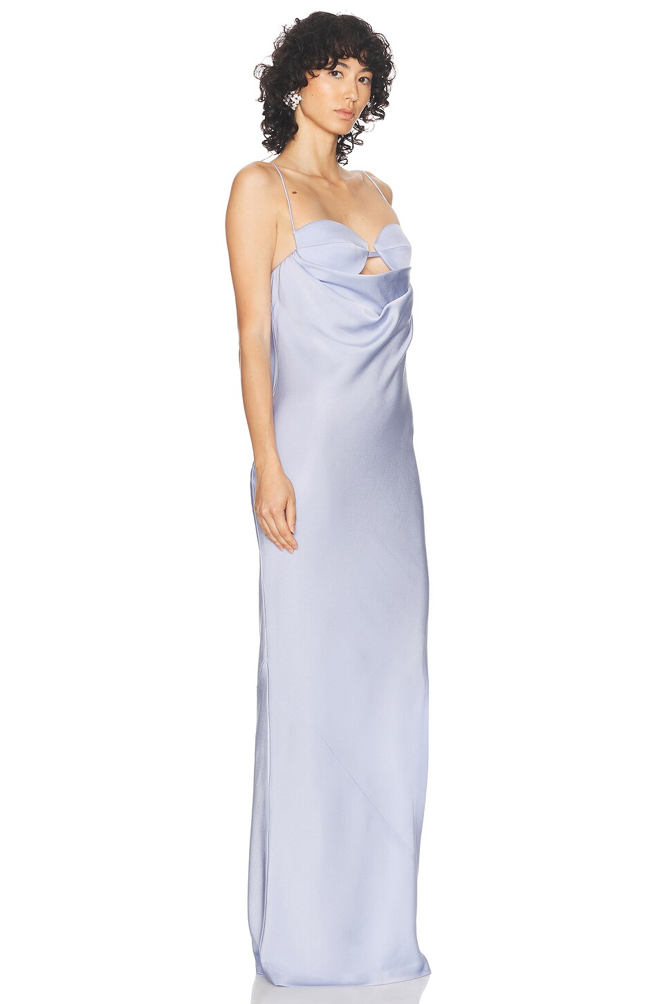 Alex Perry Drape Cut Out Column Dress in Frost | FWRD