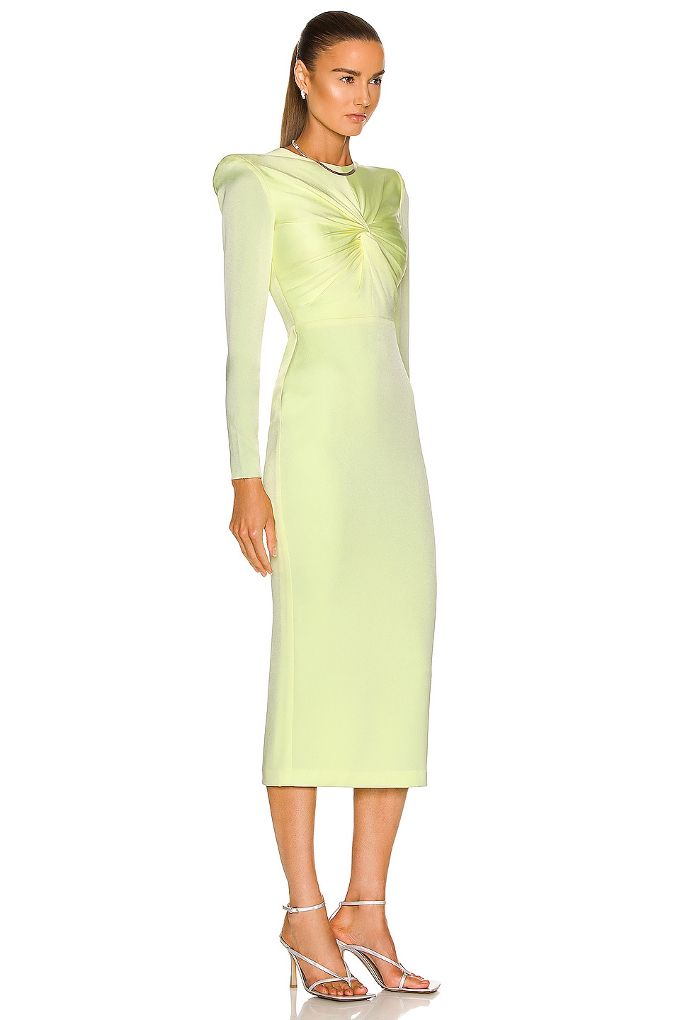 Alex Perry Monroe Midi Dress in Lemon | FWRD